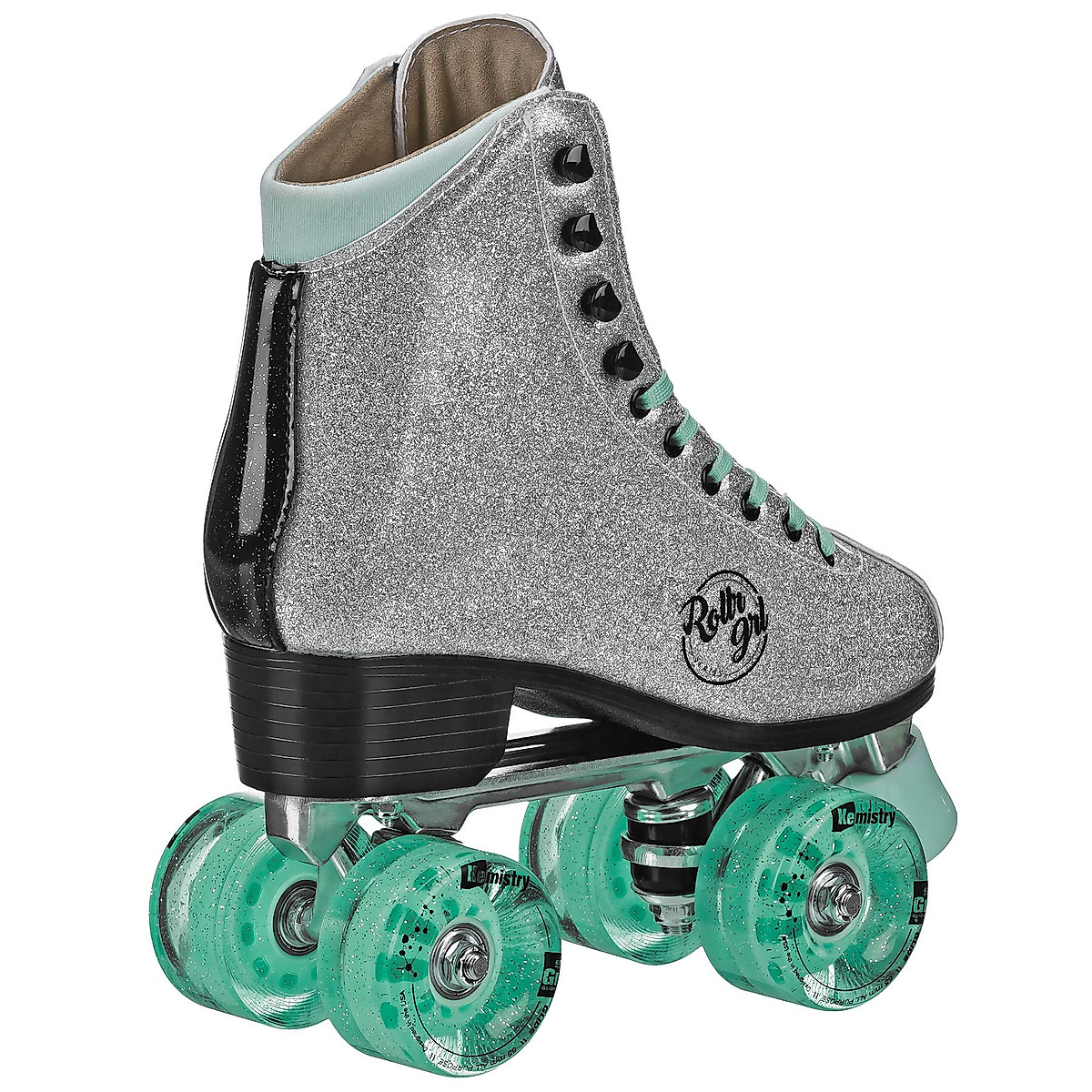 Rollr GRL Astra Glitter Roller Skates - Women's Silver/Black Size 11