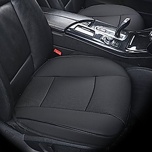 EDEALYN Ultra-Luxury PU Leather Car Seat Protection Car Seat Cover for Most Four-Door Sedan & SUV,Single Seat Without Backrest 1PCS (W 20.5''× L21''×Thick 0.2'') (3D - Black)