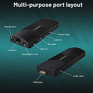 Fanless Axon LAN Mini PC Stick, Intel Gemini Lake 41 Series Processor, Windows 10 Pro, 8GB RAM + 128GB eMMC. Support 4K HD, 2.4/5G WiFi, BT 4.0