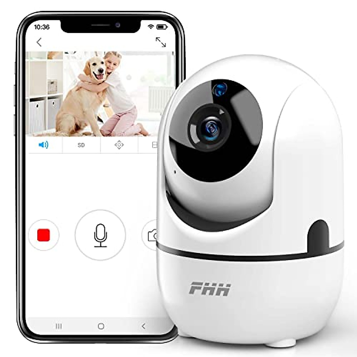 FHH Security Camera 2K Cameras for Home Security with Night Vision, Two-Way Audio,Motion Detection, Phone APP,Remote Contol Indoor WiFi Camera,Ideal for Baby Monitor/Pet Camera