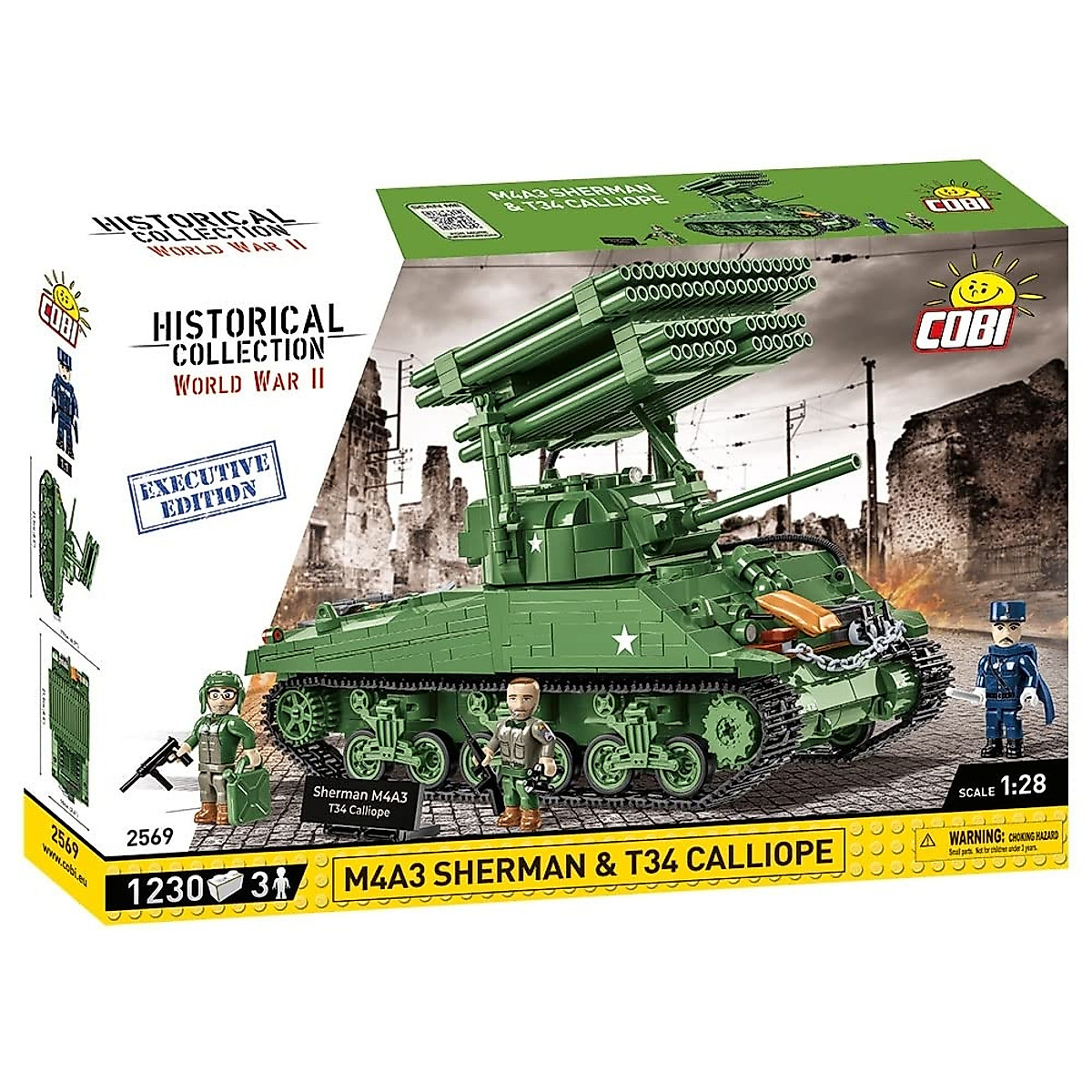 BRICKCOMPLETE COBI Set of 2: 2569 M4A3 Sherman & T34 Calliope - Executive Editon & 2562 Panzer III AUSF.J