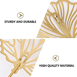 Cabilock 2pcs Gold Leaf Hooks Entryway Door Hooks Ginkgo Leaf Maple Leaf Hanging Hooks Decorative Wall Hook Hanger for Clothes Coat Hat Scarf