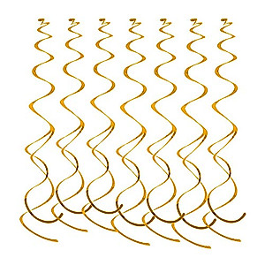 Lowki Hanging Spiral Swirl Decorations, Ceiling Decoration for Birthday,Graduation, Holiday Celebration Supplies Supper Longer 74cm/Pcs with Hook &Hem Decorative Hole -12 Pcs(Gold)