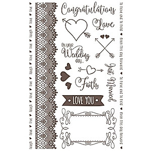 Sara's Signature Rustic Wedding Rub On Transfers, Multicolor