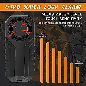 Bike Alarm with Remote 2 Pack, Loud 113dB Wireless Anti-Theft Vibration Motorcycle Bicycle Alarm IP55 Waterproof Super Vehicle Security Vibration Motion Sensor Alarm System
