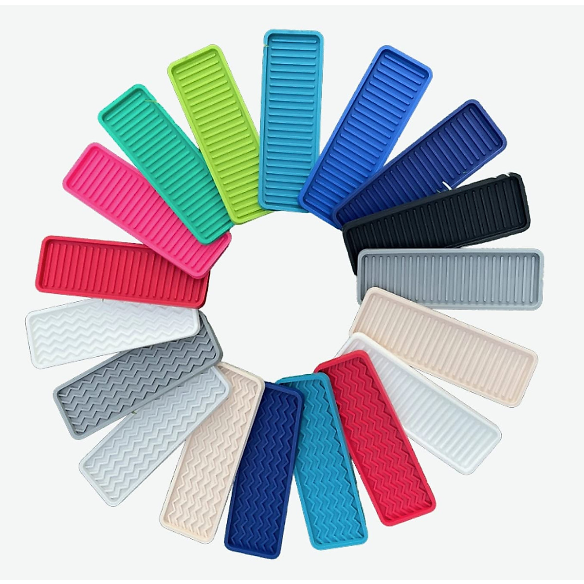 Happitasa Silicone Kitchen Sink Organizer Tray and Sponge Holder | Zigzag Style (Cool Grey, 12" x 4")