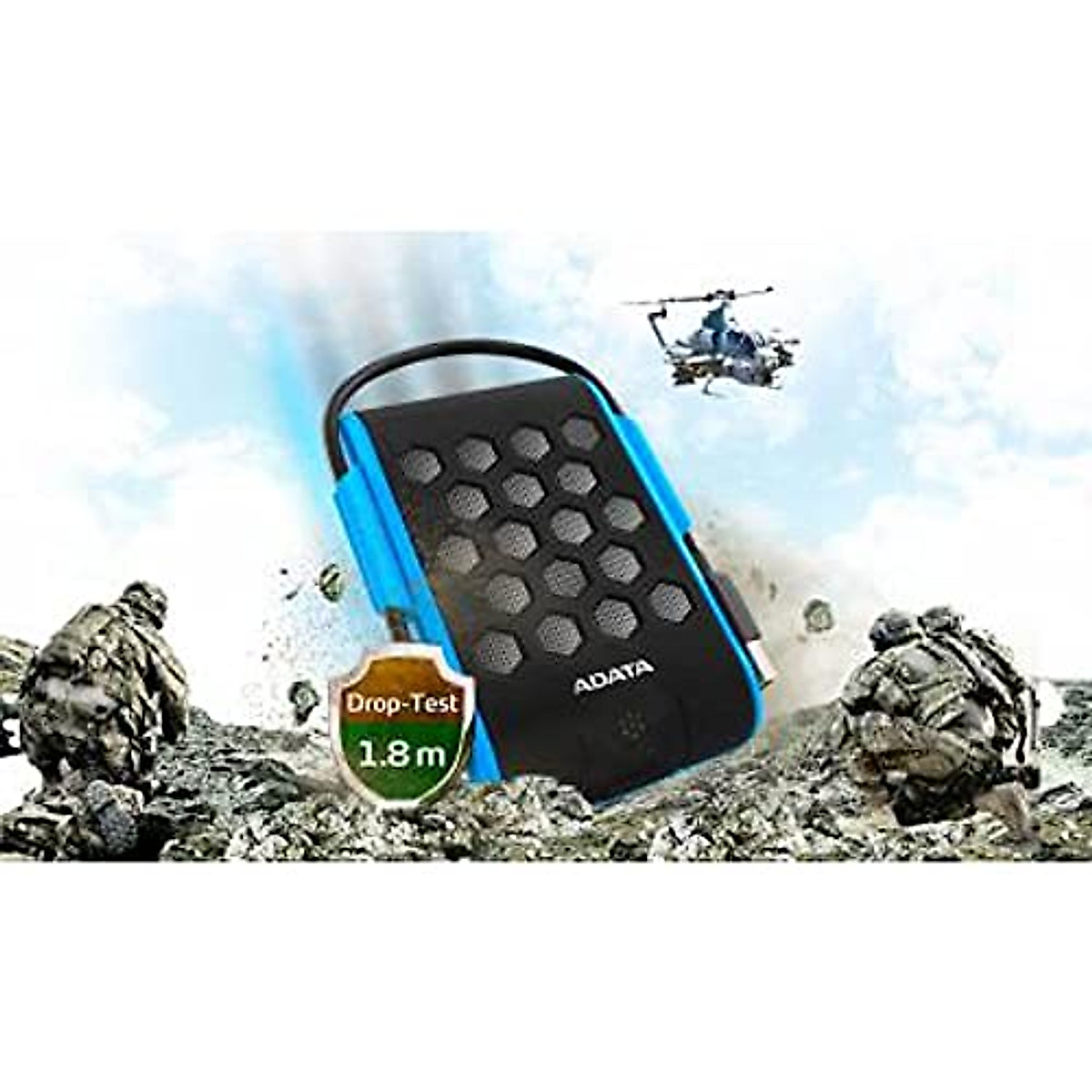 ADATA HD720 2TB USB 3.0 Waterproof/Dustproof/Shock-Resistant External Hard Drive, Blue (AHD720-2TU3-CBL)