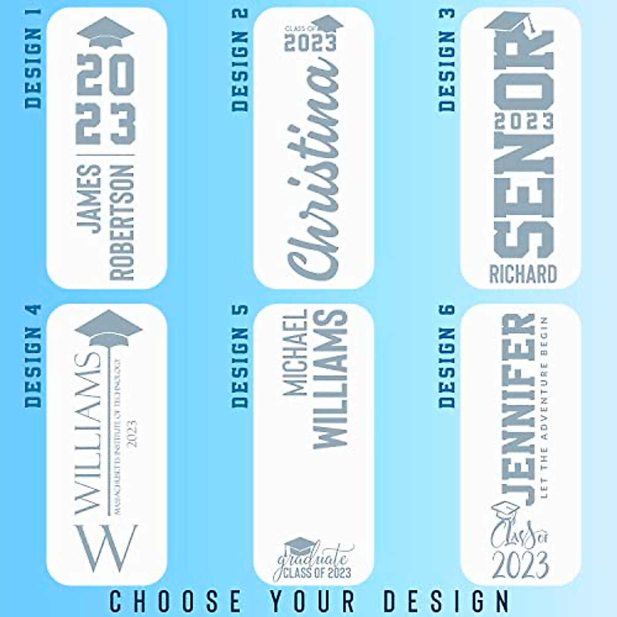 Graduation Gifts - Personalized Water Bottle w Straw Lid, Custom 6 Designs Water Bottle w Name | 24 oz - Purple | Double Wall, Vacuum Insulated, Class of 2023, High School, College Gifts