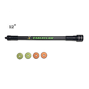 DH Eagleclaw Bow Stabilizer for Hunting and 3D Range Shooting, High Modulus Carbon, Light Weighted (w/Quick Disconnect Mounting kit 12+10in)