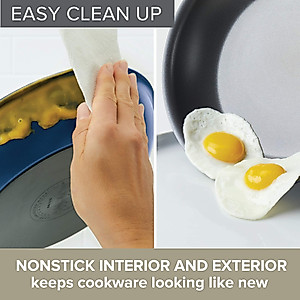 Anolon Advanced Home Hard Anodized Nonstick Crepe Pan, 9.5 Inch, Indigo Blue