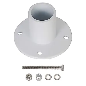 HECASA Deck Anchor Flange Cast Above Ground Pool Ladders Handrails or Slide - 1 7/8” Inch Diameter of 1.9" Aluminum White (1Pc)