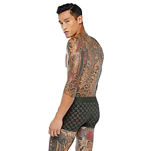 Savage X, Men's Flocked Monogram Trunks, Deep Forest Green, XXL