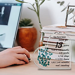 13rd Birthday Gifts 13rd Birthday Decorations for 13 Years Old Girls Boys Happy Birthday Gifts for Daughter Granddaughter Sister Acrylic Heart Keepsake, 13 Years Anniversary Keepsake Gifts