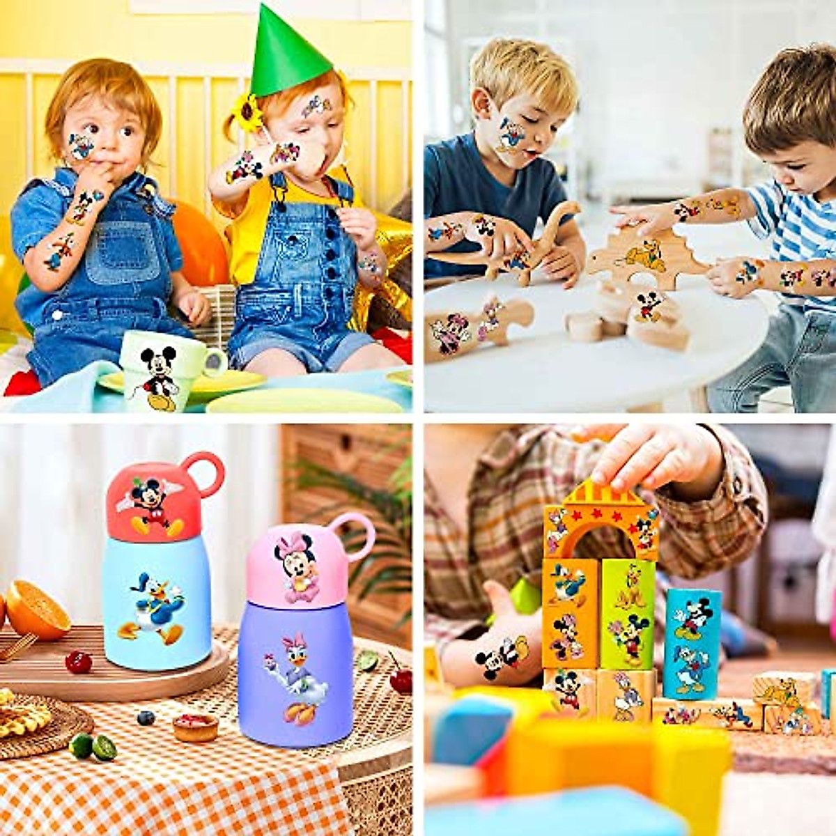 40 PCS Micke Mouse Tattoo Sticker Party Favors, Mouse Temporary Tattoos Mouse Birthday Party Supplies For Kids Boys And Girls Goody Bag Treat Bagfor Water Bottle Phone Skateboard Decoration