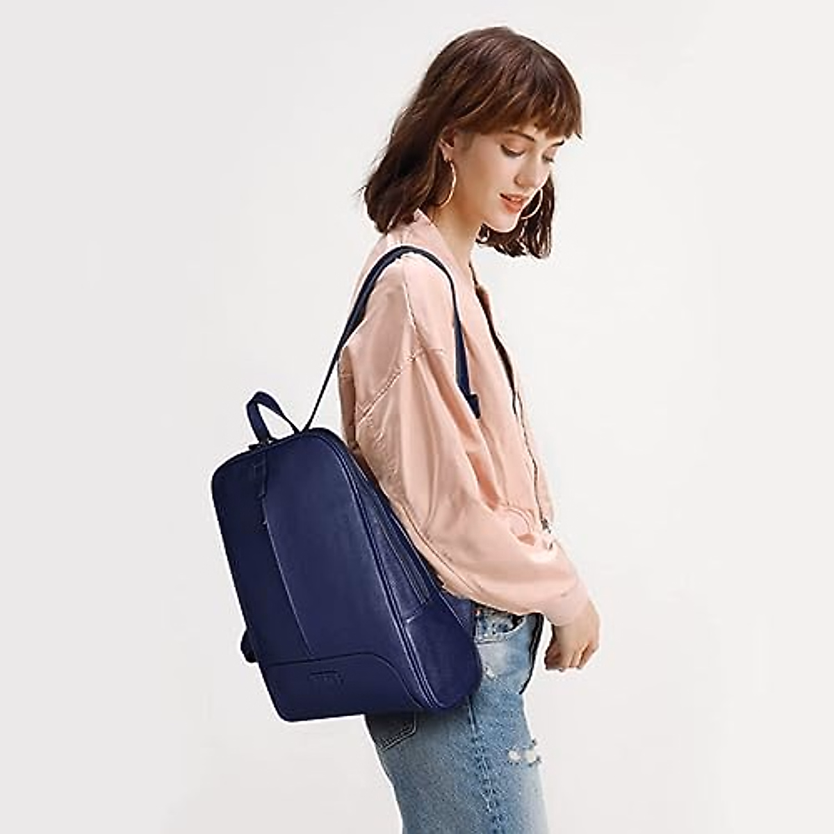 S-ZONE Women Genuine Leather Backpack Purse Travel Handbag College Medium