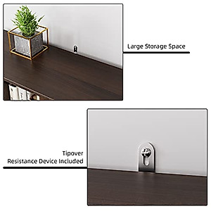 Senfot Bookcase 9 Cube, Modern Bookshelf Storage Cabinet with 2 Large Drawers, Free Standing Storage Organizer Book Shelves for Living Room, Office, Study, Brown