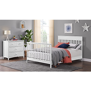 Oxford Baby Castle Hill 4-in-1 Convertible Crib, Barn White, GreenGuard Gold Certified