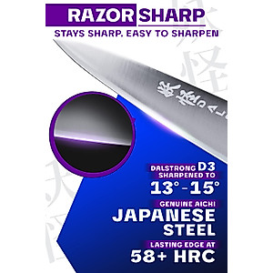 Dalstrong Chef Knife - 8 inch - Phantom Series - Japanese High-Carbon AUS8 Steel Kitchen Knife - Pakkawood Handle - Cooking Knife - Razor Sharp Chef's Knife - Sheath Included