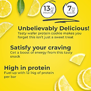Power Crunch Protein Wafer Bars, High Protein Snacks with Delicious Taste, Lemon Meringue, 1.4 Ounce (12 Count)