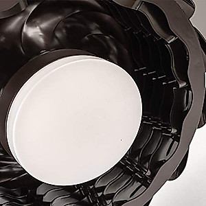 OUKANING 22 Inch Ceiling Fan-Bladeless Reversible, 3 Color Dimmable Ceiling LED Light with Remote Control Chandelier (Coffee Bronze)