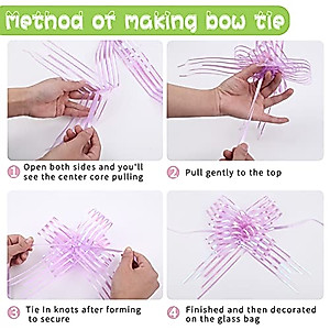 WeDoSoy 10 Pack Easter Basket Bags, Large Cellophane Bags, 22x32 Inches Cello Basket Bags Easter Eggs Bunny Wrap Bags with 10 Pieces Pull Bow, Cellophane Wrapping for Gift Packaging Party Decorations