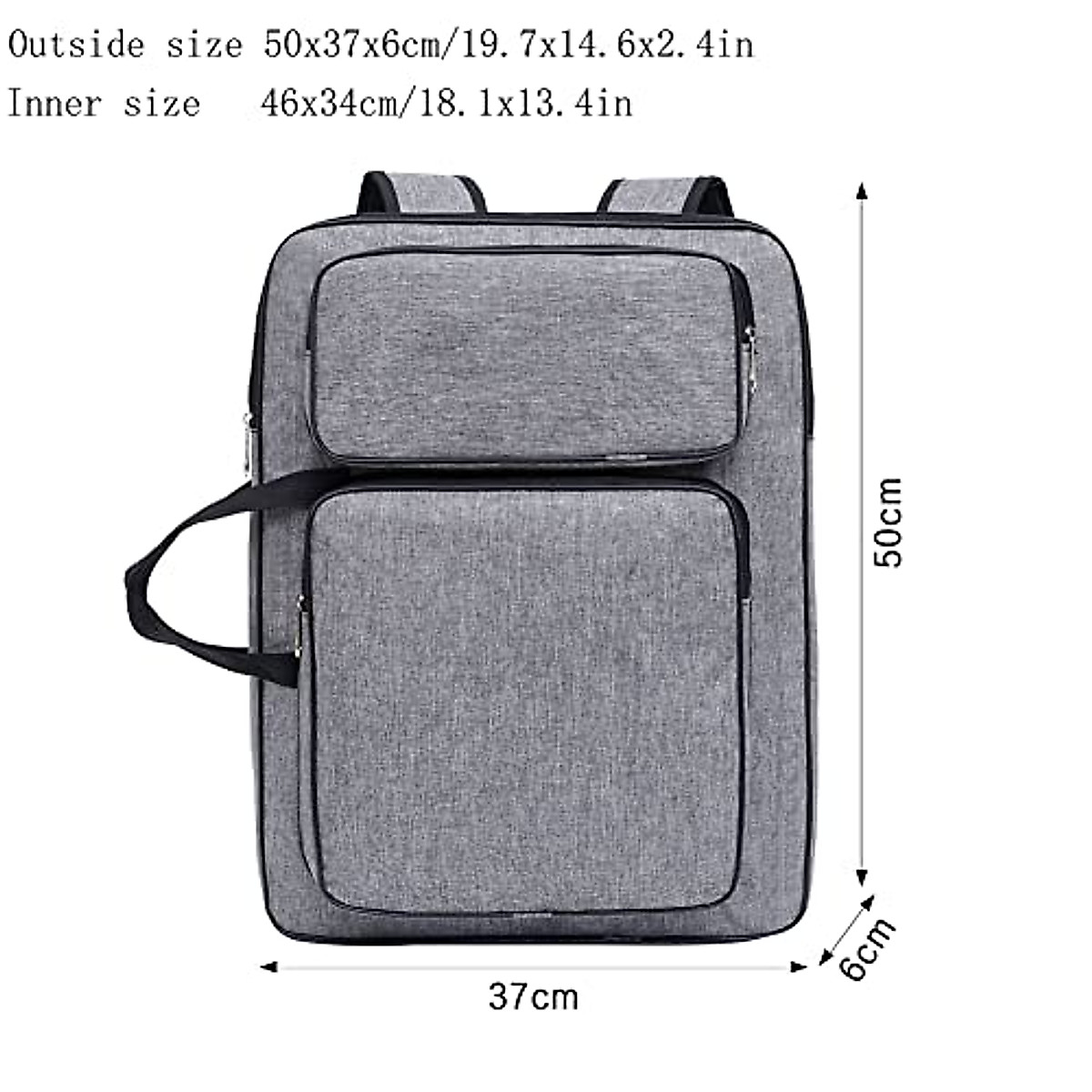 8K Waterproof Artist Portfolio Case Art Portfolio Carry Case Bag Drawing Painting Sketching Boards Bag Adjustable Artist Shoulder Bag with Zipper and Handles Art Supplies Storage Bag