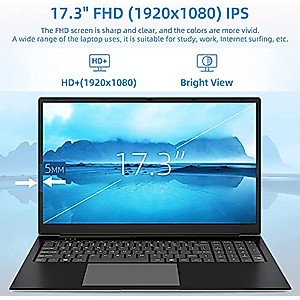 SGIN 17 Inch Laptop, Windows 11 Laptops with IPS Display, 4GB RAM 128GB SSD Computer, Intel Celeron Quad Core J4105(Up to 2.5 GHz), Mini HDMI, Webcam, Dual Wi-Fi, 512GB Expansion