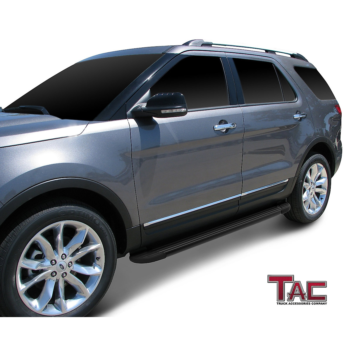 TAC Running Boards Fit 2011-2019 Ford Explorer Value Aluminum SUV Black Side Steps Nerf Bars Step Rails Running Boards Off Road Automotive Exterior Accessories (2 Pieces Running Boards)