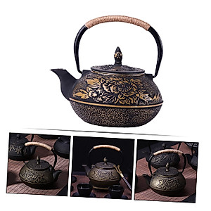 LINKANRUO Boil Teapot Coffee Percolator Stovetop Espresso Stovetop Coffee Espresso Machine Japanese Tea Pot Whistling Coffee Pot Filter Teapot Strainer Exquisite Cast Iron Teapot Tea Kettle Teapots