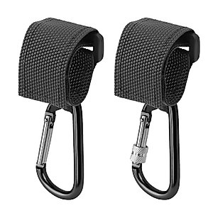 Cisidell Baby Stroller Hooks Clip,Stroller Accessories Mommy Bag Hooks Multipurpose Hook for Hanging Diaper Bags,Purse,Perfect for Shopping Cart,Stroller,Rollator,Bicycles,etc, 2Pcs (Black)