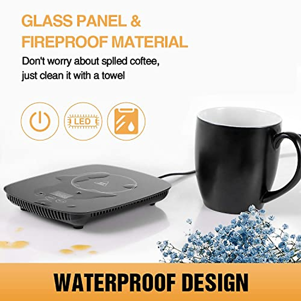 YEOSEN Coffee Mug Warmer - Coffee Cup Warmer with 3 Temperature Setting , Adjustable Temperature Beverage Warmer with Auto Shut Off ,Coffee Gifts (Without Mug)