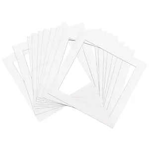 uxcell 9.9" x 9.9" Picture Mat, Core Bevel Cut Frame Mattes for 8" x 8" Photos Pictures Artwork Painting Display, White 10 Pcs
