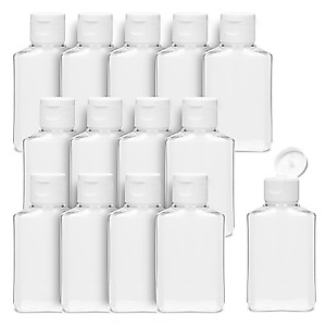 Okuna Outpost 50 Pack Mini Empty Plastic Bottles with Flip Cap, 2 oz Refillable Travel Container for Liquid Lotion Shampoo