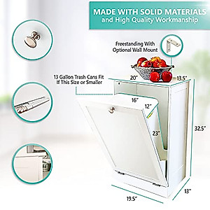 Northwood Calliger Tilt Out Trash Bin Cabinet or Laundry Hamper Solid Workmanship and New 2022 Design Cuts Assembly Time in Half! Hide Ugly Trash, add Countertop Space, Keep Pets Out!