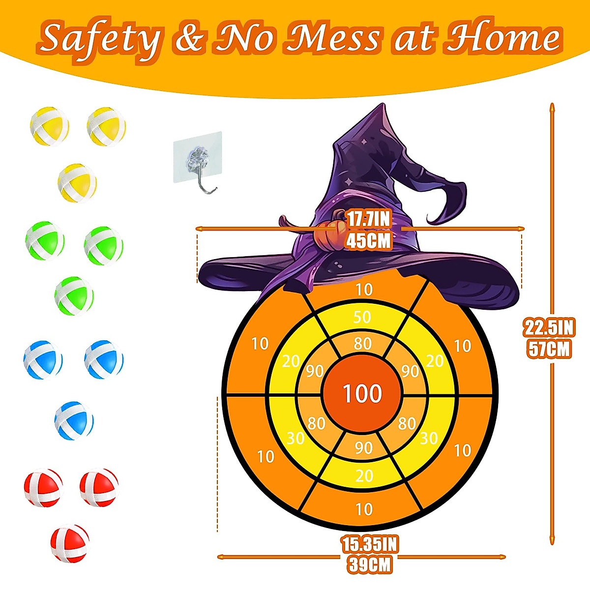 Halloween Party Games Halloween Dart Board for Kids Halloween Dartboard Game Decorations Favors Indoor Outdoor