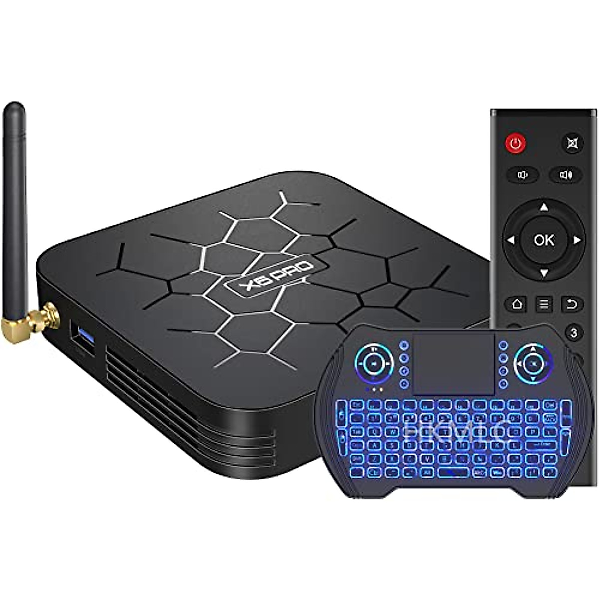 Android TV Box, X6 PRO Android TV Box 4GB RAM 32GB ROM Allwinner H6 Quad-Core 64Bits , 2.4G/5.8GHz Dual-Band WiFi with BT 3D/4K Full HD/H.265/USB3.0 Android Box