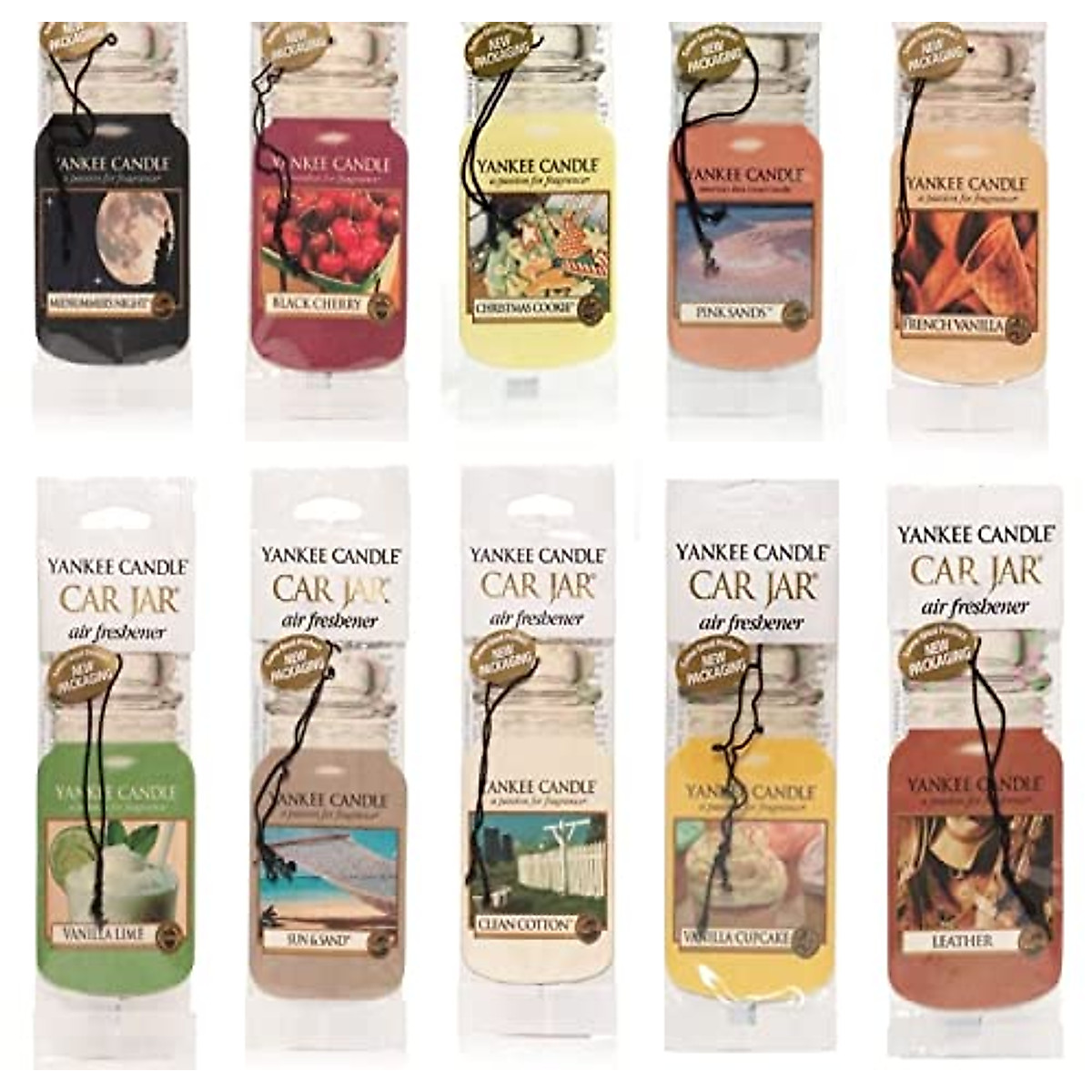 Yankee Candle Assorted Paper Car Jar Air Fresheners (10 Pack)