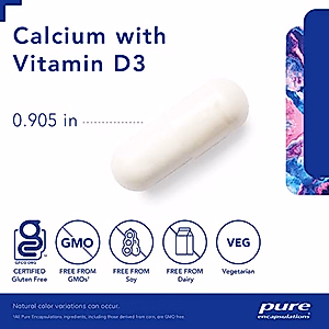 Pure Encapsulations Calcium with Vitamin D3 | Dietary Supplement to Support Bone, Colon, and Cardiovascular Health* | 180 Capsules