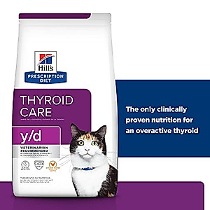 Hill's Prescription Diet y/d Thyroid Care Dry Cat Food, Veterinary Diet, 4 lb. Bag