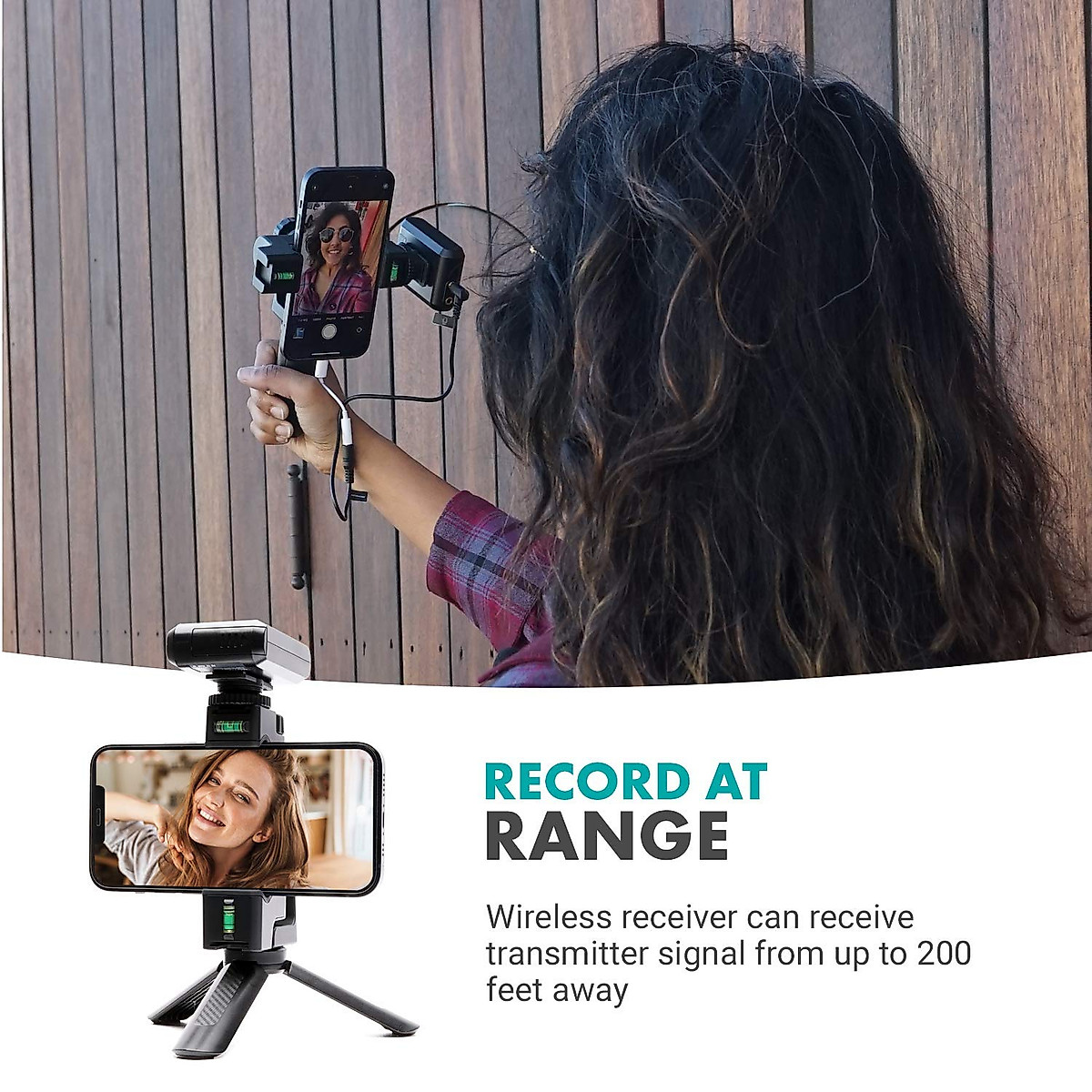 Movo Smartphone Vlogging Kit with Wireless Lavalier Microphone, Mini Tripod, and Rotating Phone Holder for Tripod - Wireless Lapel Microphone for iPhone and Android Smartphones, DSLR Camera, and More