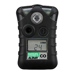 MSA 10092522 ALTAIR Single-Gas Detector - (CO) Carbon Monoxide (Low: 25ppm, High: 100ppm), Color: Black, Portable Gas Monitor, Durable, UL Standard-Approved