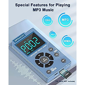 Greadio Radios Portable AM FM with MP3 Player,Best Reception Pocket Radio, Large LCD Screen and Easy to Use, 6 EQ Stereo,Earphone Jack Walkman Radio,for Jogging,Walking,Camping AM FM Radio