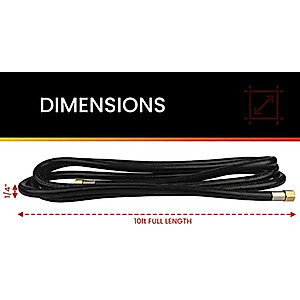 Hot Max 24212 Replacement Hose Liquid Propane/Natural Gas Hose with 350 Psi Rating, 10'