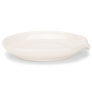 DEMDACO Heart Embossed Glossy Classic White 6 x 5 Stoneware Ceramic Oval Spoon Rest