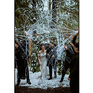 Battife 20Pack Streamers Poppers - White Hand Throw Confetti Poppers, No Mess Paper Crackers for Birthday Wedding Party Celebrations, White