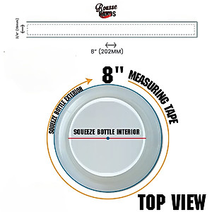 Rousse Bands Buffalo Sauce Label Band - Silicone Squeeze Bottle Label for 16oz, 20oz, 24oz, 32oz Spicy Buffalo Squirt Bottle Containers - Printed Colored Food Labels for Restaurant, Food Truck