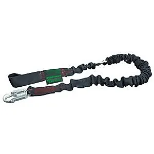 Honeywell ANSI Z359.13 Compliant Two-Legged, 6' Kevlar Lanyard w/2 5K snap Hooks & 1 Locking snap Hook - Black 8798KB/6FTBK