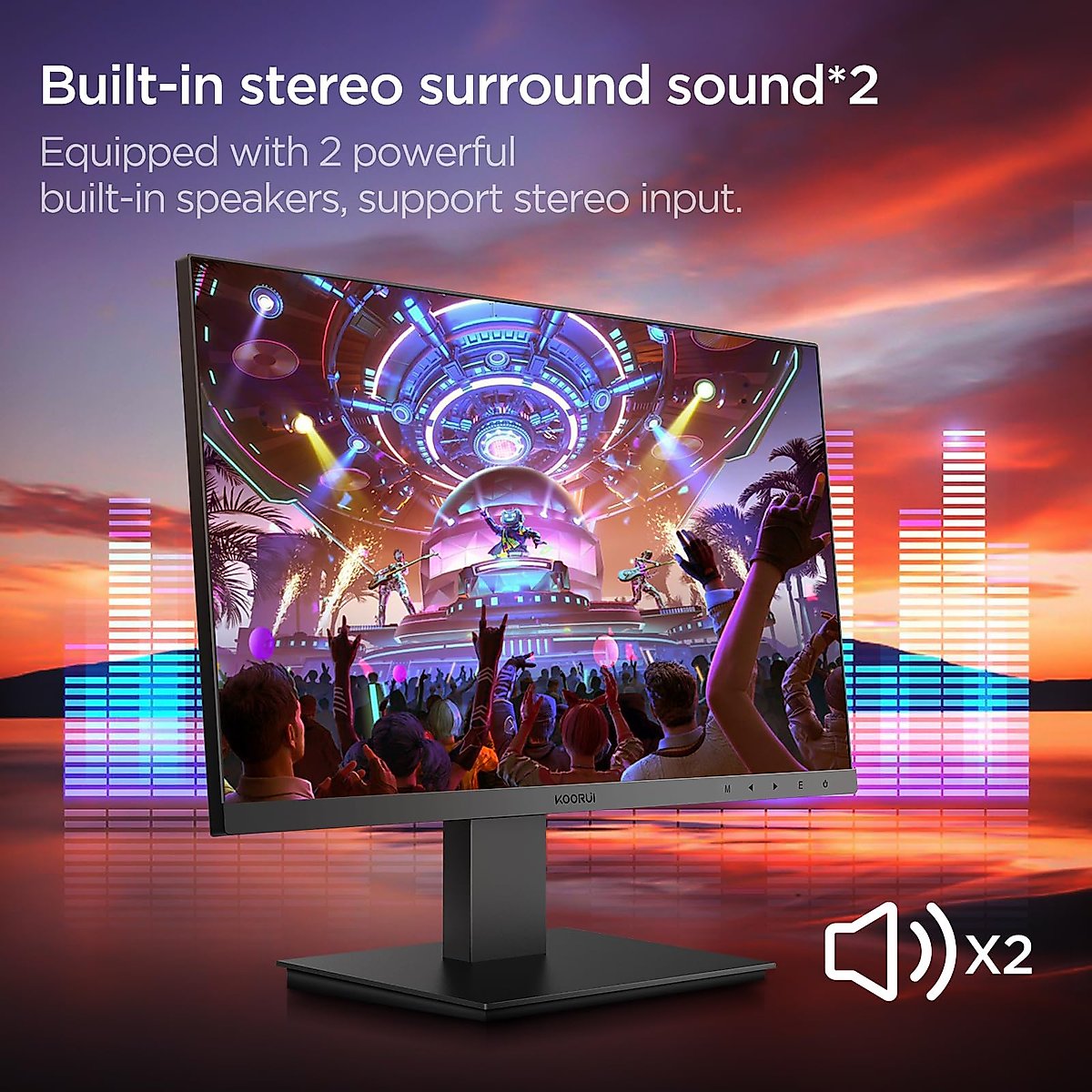KOORUI Computer Monitor 27 Inch 100Hz FHD Gaming Monitor with Built-in 2 Speakers, FreeSync, Frameless, Tilt/VESA for Office and Game, 4ms Response, HDMI, VGA, Black (N01)