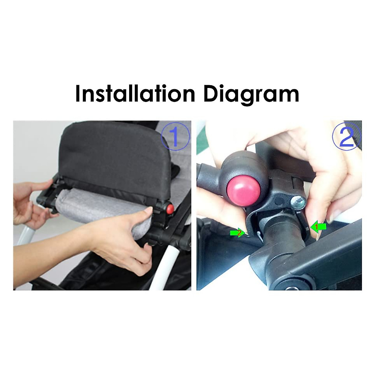 Stroller Footrest, Baby Stroller 21cm Extension Footrest Pram Foot Extension Footrest Household Accessory(Black)