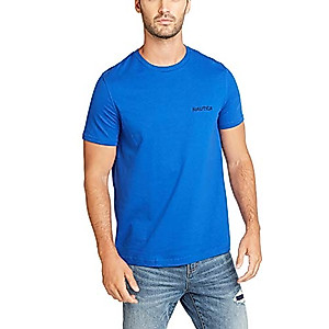 Nautica Men's Short Sleeve Crew Neck T-Shirt, Bright Cobalt Solid, Large